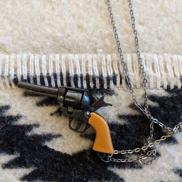 Old West | Jewelry | Colt 45 Western Revolver Gun Pendant Necklace ...